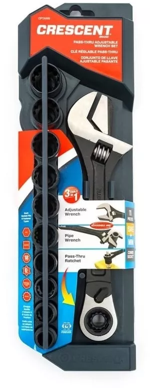 Set cheie reglabila cu clichet si capete tubulare 3 in 1 Crescent ...