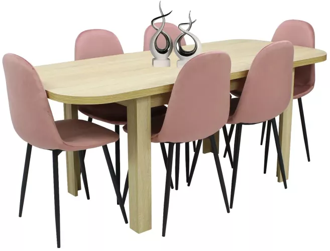 Set masa extensibila cu 6 scaune bucatarie. Roma Stejar and Rya Roz ...