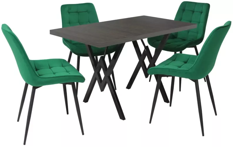 Set masa fixa Arta Wenge cu 4 scaune Onix Verde 26989