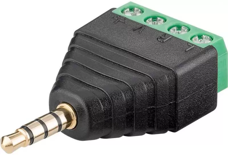 Adaptor bloc terminal cu 4 pini tip regleta cu surub la Jack 3.5 mm ...