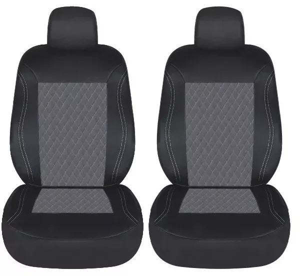 Set 1+1 Huse Scaune Auto Pentru Scaune Fata Universale Negru cu Gri ...