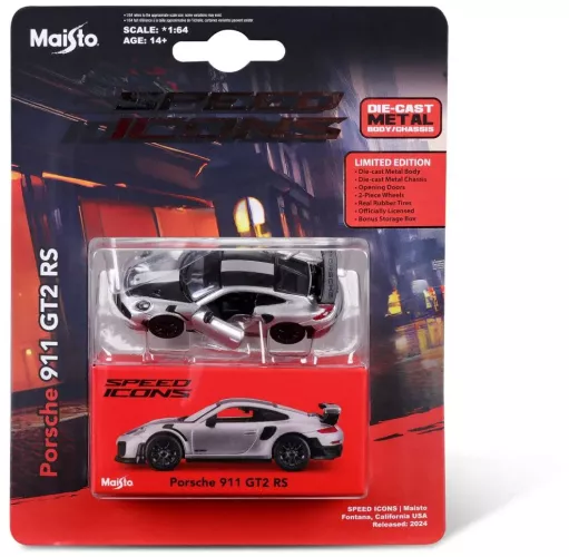 Maisto Masinuta Metalica Speed Icons Porsche 911 Gt2 Rs Silver Black ...