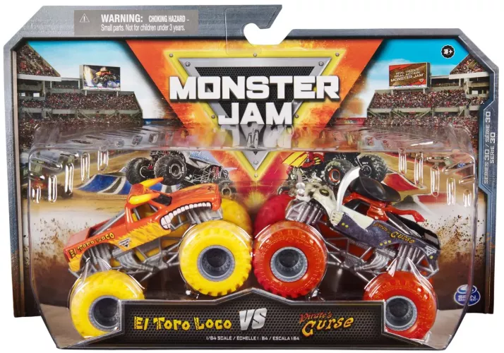 Monster Jam Set 2 Masinute Metalice El Toro Loco Si Pirates Curse Scara ...