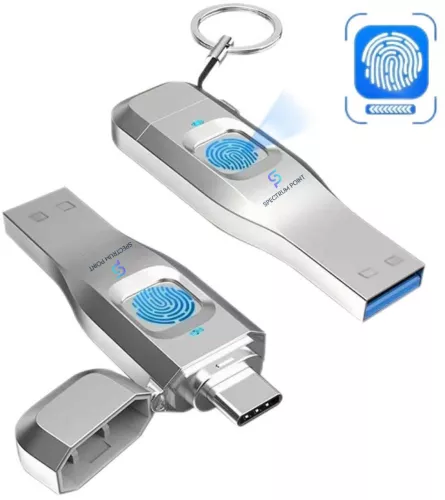 Stick USB 32GB USB 3.0 + Type-C Criptare Amprenta Recunoastere 360 ...