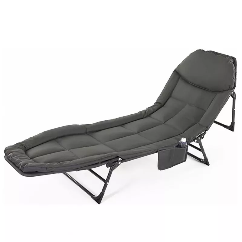 Pat de camping pliabil tip sezlong de gradina cu buzunar JollyMag ...