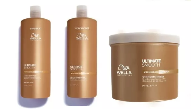 Set Wella Pro Ultimate Smooth Sampon 1000 ml + Balsam 1000 ml + Masca ...
