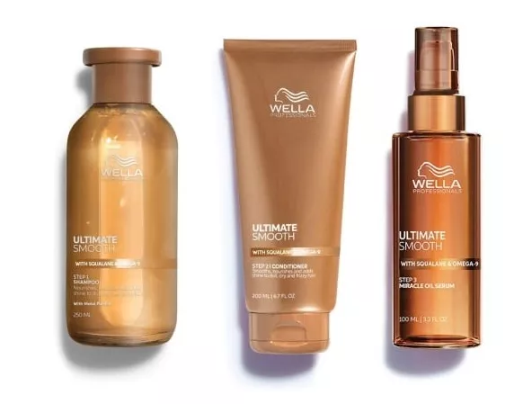 Set Wella Pro Ultimate Smooth Sampon 250 ml + Balsam 200 ml + Ulei ...