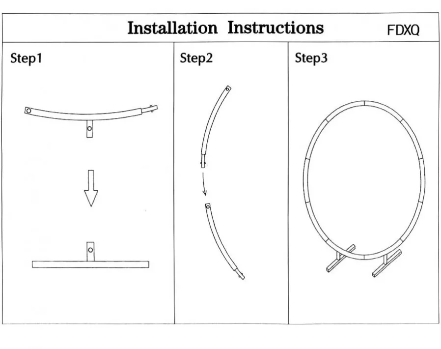 Arcada decorativa rotunda metal auriu 200 cm pentru baloane si flori GD1855