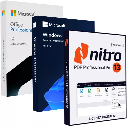 Pachet Digitalizare Birou - Office 2021 Pro Plus + Windows 11 Pro + Nitro PDF - cel.ro