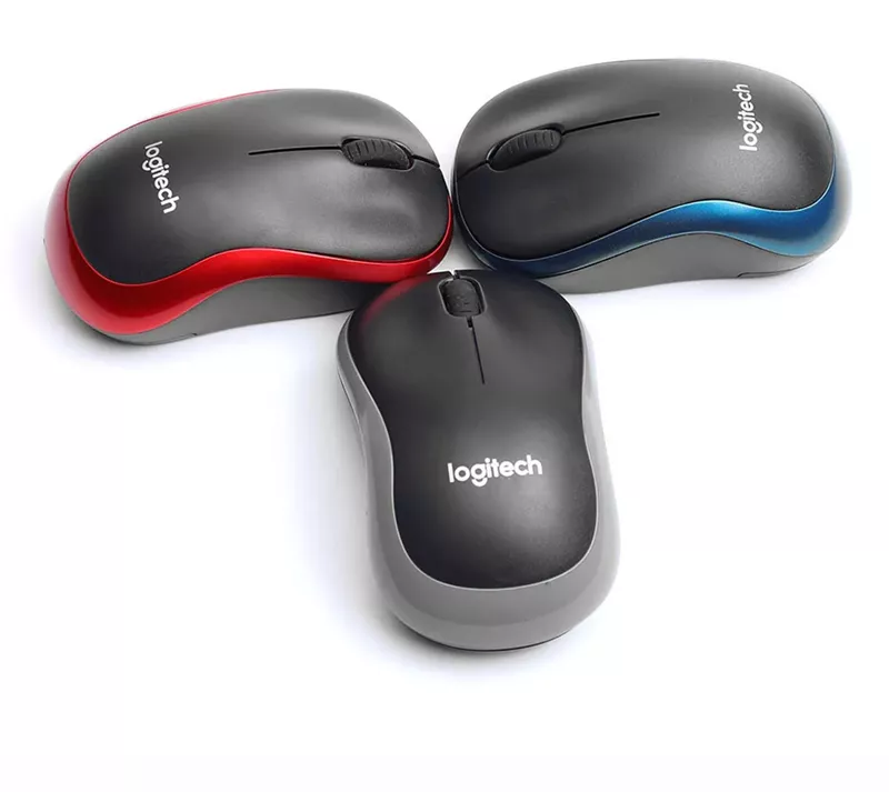 Mouse Wireless Logi tech M185 Design Ergonomic 10m 1000DPI USB Negru/Rosu