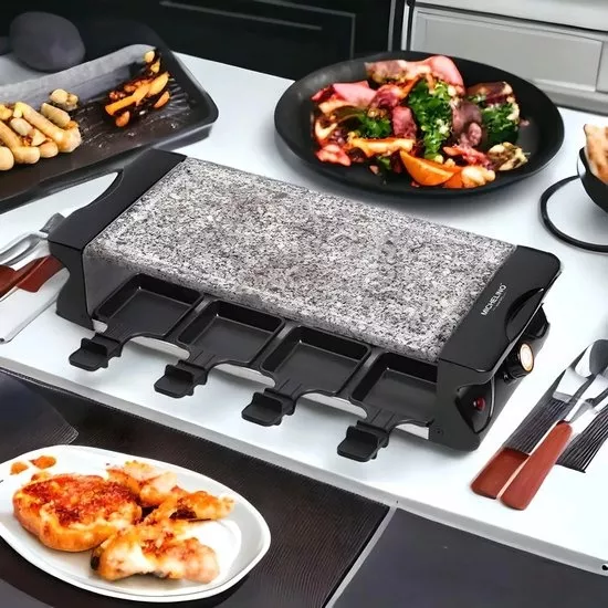 Gratar electric Raclette MICHELINO 74384 piatra naturala din granit 1200W 8