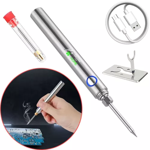 Set letcon portabil cu incarcare USB GlowforHome pistol pentru lipit ...