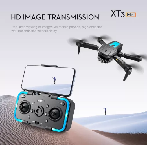 Mini drona cu camera ZEEVOS pliabila doua baterii mentinere altitudine ...