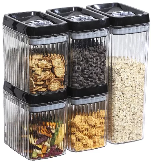 Set 5 Recipiente din Plastic Cyrax pentru Alimente/Obiecte Inchidere ...