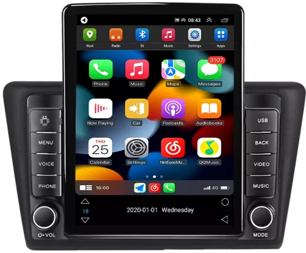 Navigatie dedicata Skoda Rapid 2013-2017 Tesla Style ANDROID 13 Carplay ...