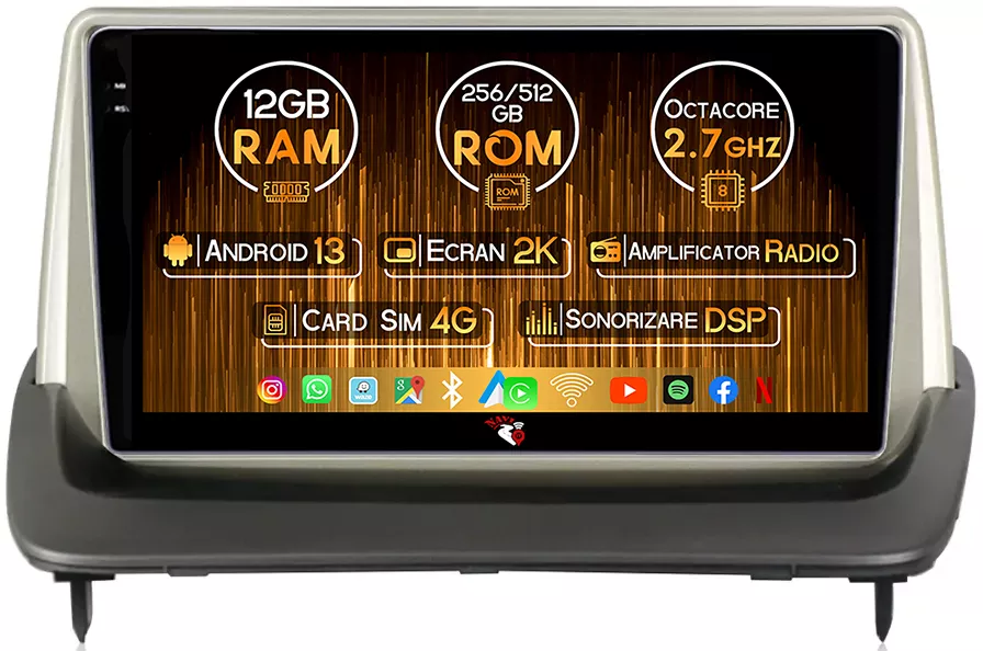Navigatie dedicata Volvo S40 C30 C70 12GB RAM 256GB ROM Android 13 Rezolutie 2K - cel.ro