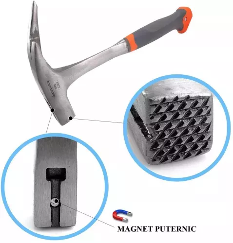 Ciocan dulgher monolit profesional cu suport magnetic pentru cui - RICHMANN