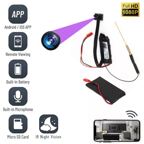 Modul Camera Ascunsa MOD05IR WIFI Night Vision Full HD Inregistrare ...