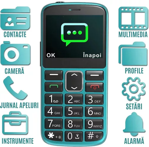 Telefon Mobil Seniori cu Butoane Mari CZAY® Meniu in Limba Romana Maghiara
