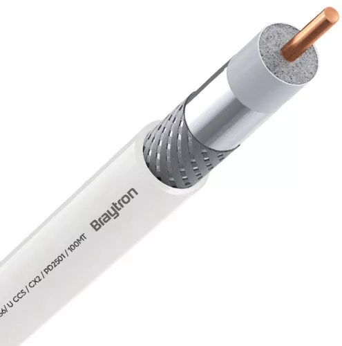 CABLU COAXIAL RG6 CX2 CCS 75ohm ALB 100m/buc