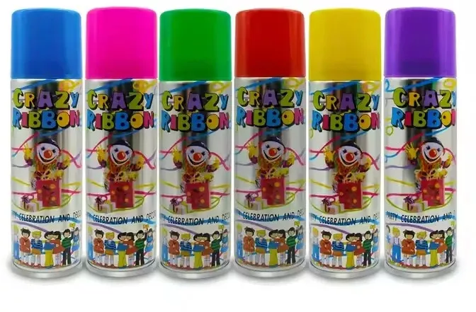 Spray confetti pentru petreceri Crazzy Ribbon diverse culori Roz tu3b ...