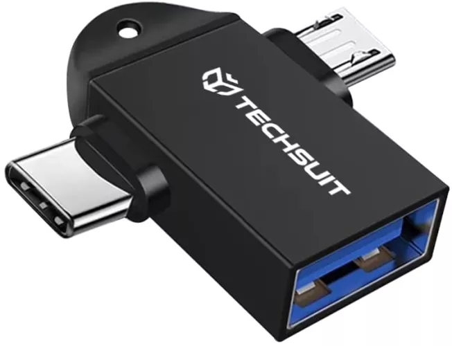 Adaptor Multiport USB la Micro-USB si Type-C Aluminiu - Techsuit ...