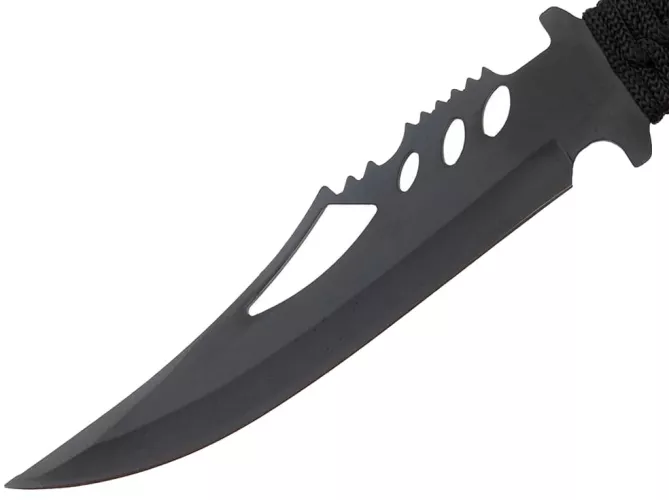 Cutit de vanatoare DEPOX® Extreme Battle negru 28.5 cm teaca inclusa