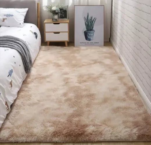 Covor Fluffy Dreptunghiulat 80x160cm Potrivit in Orice Incapere Bej ...