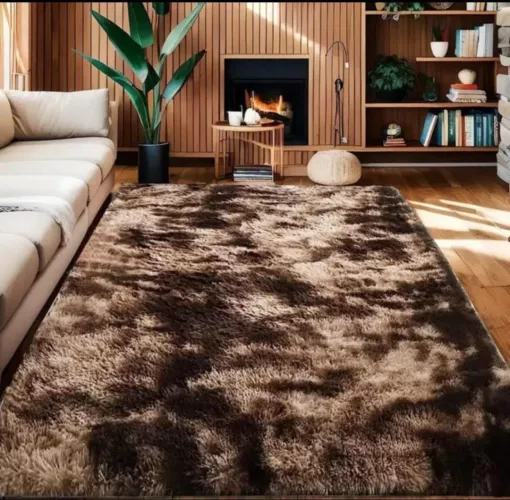 Covor Fluffy Dreptunghiulat 80x160cm Potrivit in Orice Incapere Maro ...