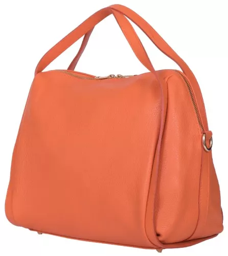 Geanta dama din piele naturala Evelyn portocalie wuez_665515842