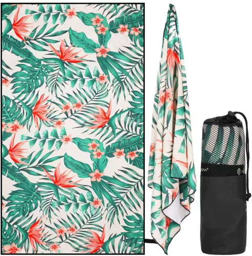 Prosop de plaja cu uscare de rapida husa de transport 90x180cm model ...