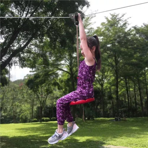 Set tiroliana pentru copii cablu otel lungime 30m capacitate 120kg - cel.ro