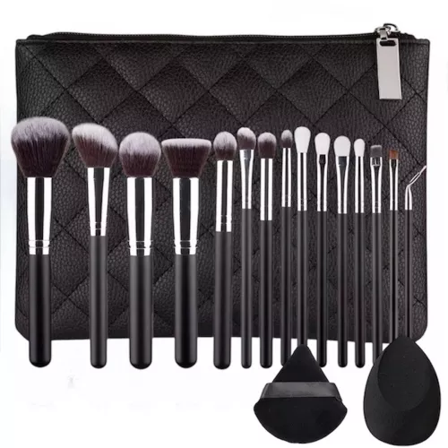 Set 15 pensule machiaj NEXIMA peri vegani si cruelty free make-up ...
