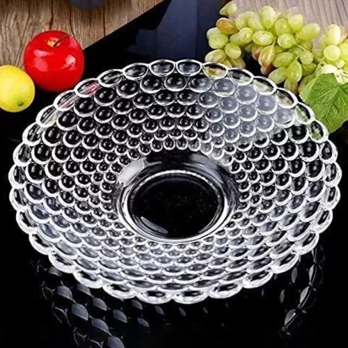 Fructiera tip bol Pufo Luxury din sticla pentru prajituri torturi fructe