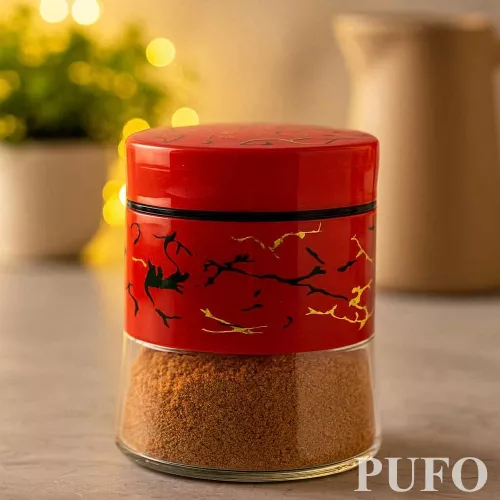 Recipient din sticla Pufo Fancy pentru zahar cafea ceai sau condimente ...