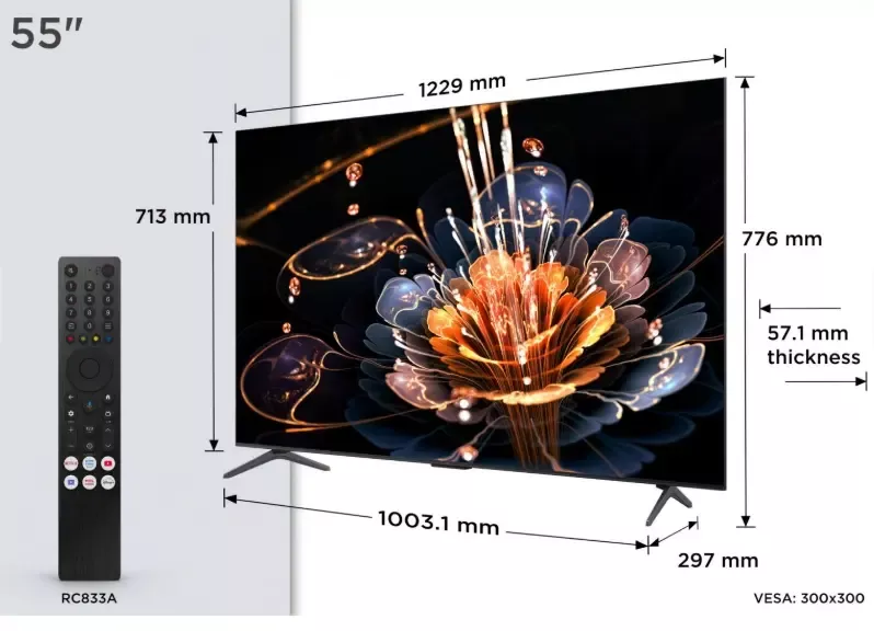 Televizor QD-Mini LED TCL Smart 55C61KS Seria C61KS 55 inch Ultra HD 4K ...