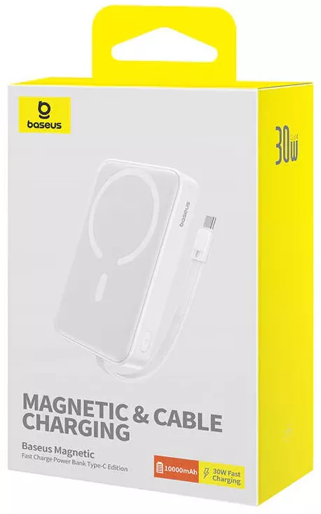 Powerbank Baseus 10000mAh USB-C 30W MagSafe Alb