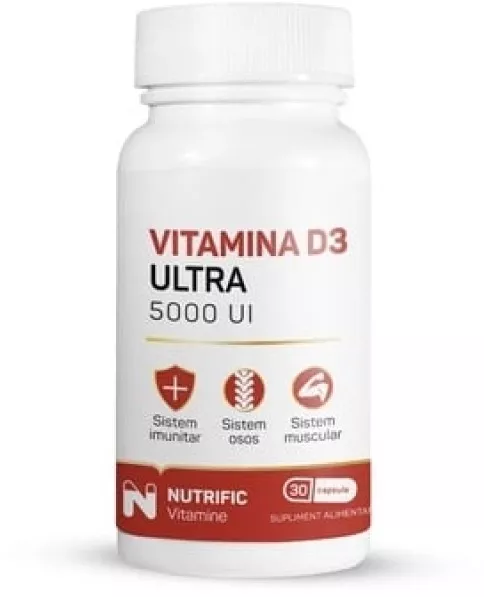 Vitamina D3 Ultra 5000UI 30 capsule Nutrific Supliment Alimentar