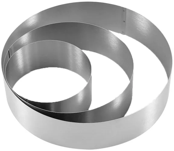 Set 3 forme metalice Pufo Cake pentru blat de tort prajituri argintiu-