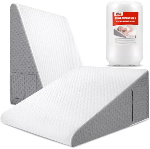 Perna Suport cu Plan Inclinat din Spuma cu Memorie Linomag® pentru Dormit