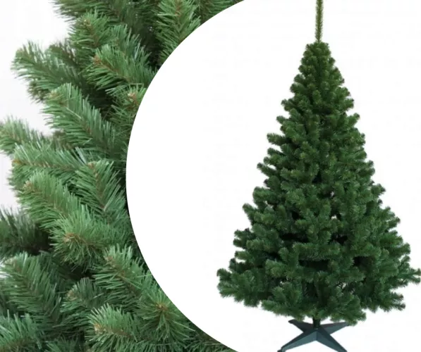 Brad de Craciun artificial cu aspect natural inaltime 290 cm verde suport