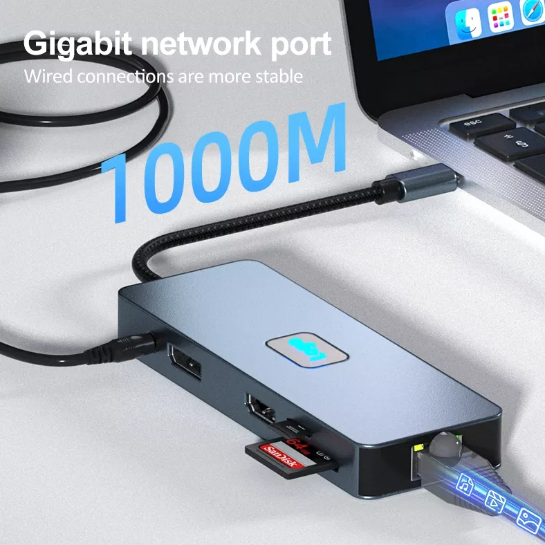 Hub Adaptor Multiport Justlink 11 in 1 USB-C 3.2 HDMI 4K60Hz / DP ...