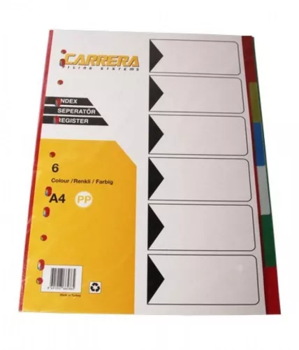 Separatoare din Plastic 6 Culori/Set Format A4 - EVSPF2
