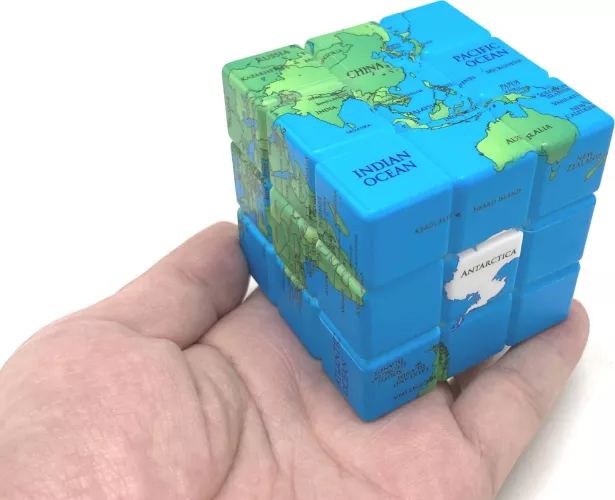 Standard World Map 3x3x3 Cube 1c0l_980283058