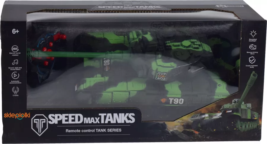Tanc RC mare cu telecomanda &ndash joc militar realist cu sunet si lumina