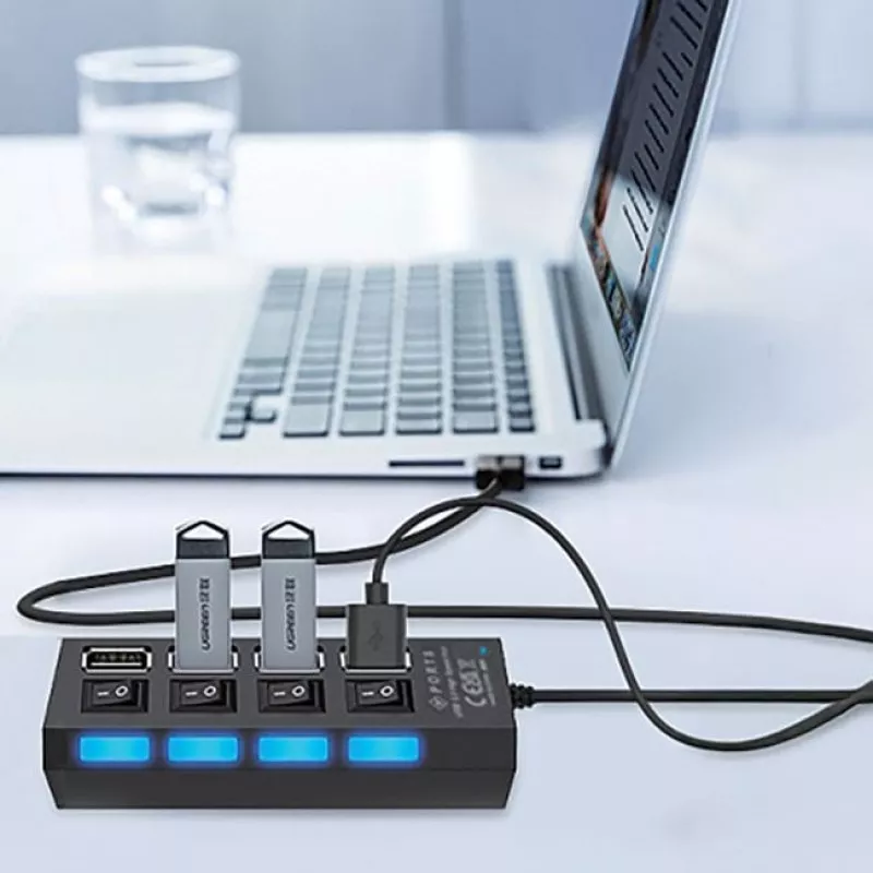 HUB cu 4 Porturi USB 2.0 si Intrerupator i-JMB 1730