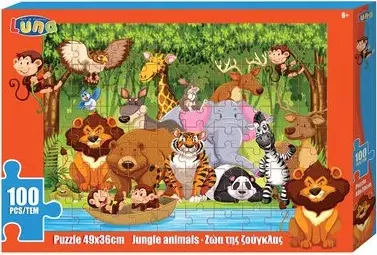 Puzzle de colorat 100 piese 49X36Cm Animale