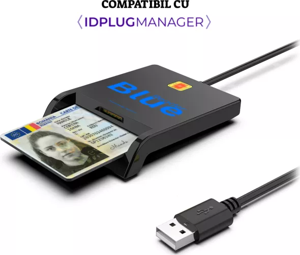 Cititor carti de identitate electronice romanesti Blue Reader USB 2.0 ...