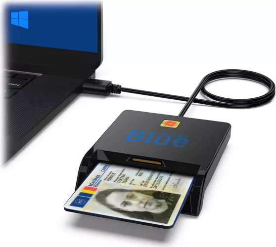 Cititor carti de identitate electronice romanesti Blue Reader USB 2.0 ...