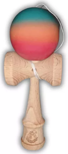 Kendama din lemn 18 cm &ndash model premium cu bila gradient 1034